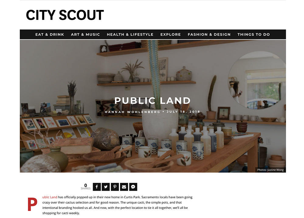 City Scout Magazine Feature – Public Land Store